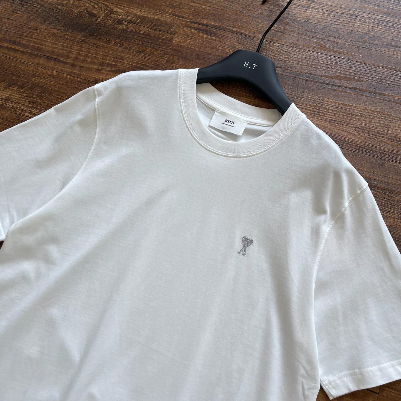 Ami Paris 24ss Silver Logo Weaving Love Embroidered... - Depop