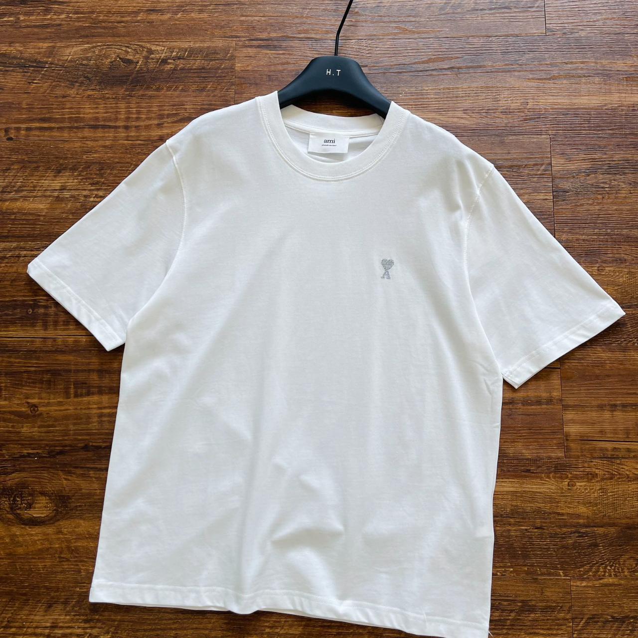 Ami Paris 24ss Silver Logo Weaving Love Embroidered... - Depop