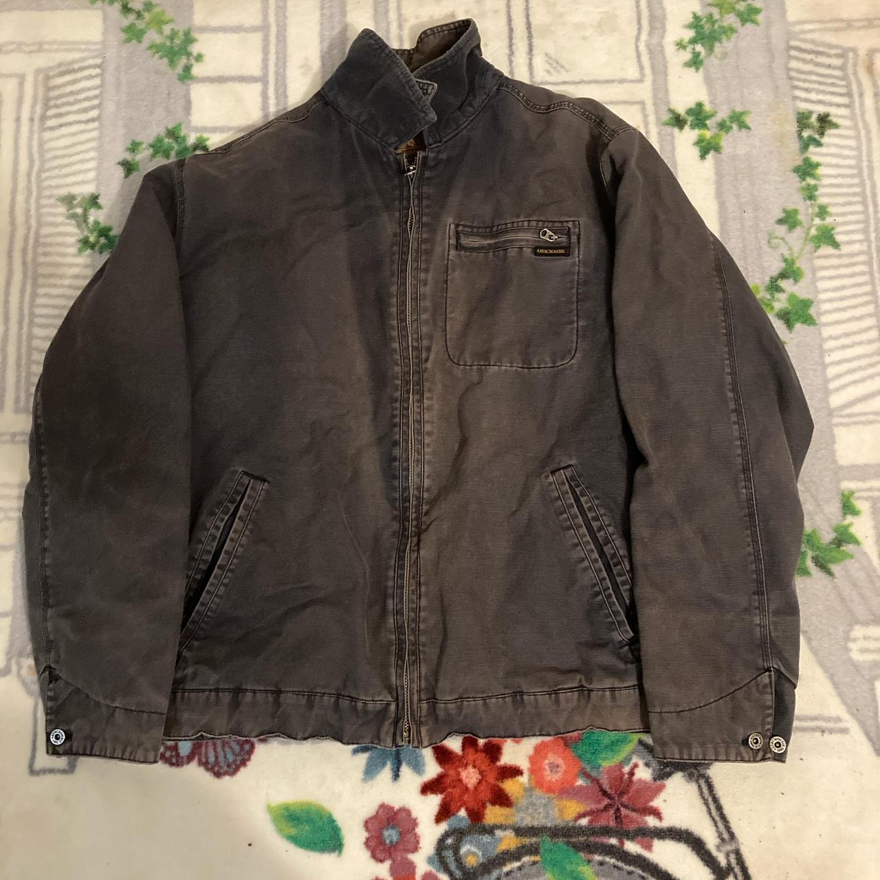 Gray heavy duty Abercrombie jacket size XL slightly... - Depop