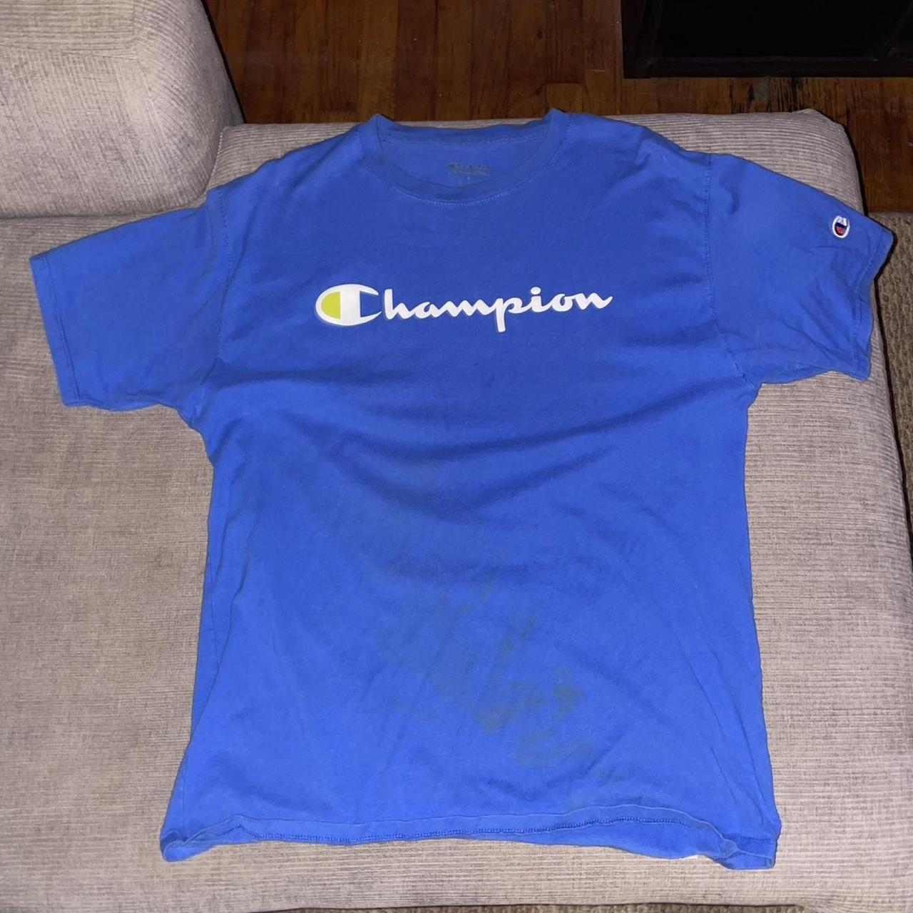 Blue Champion Tee In Good Condition #champion #y2k... - Depop
