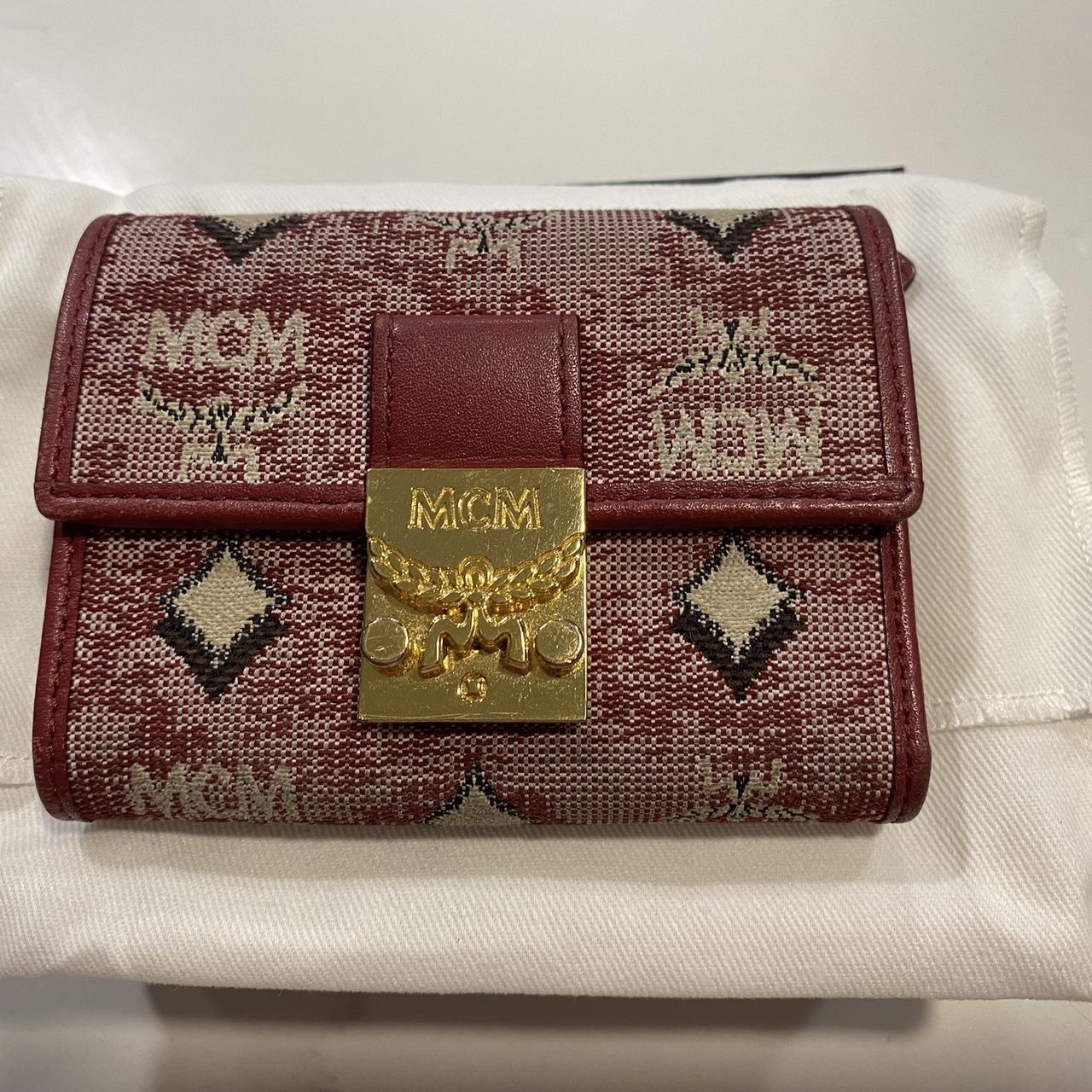 MCM Women’s Trifold Wallet In Vintage Denim Jacquard... - Depop