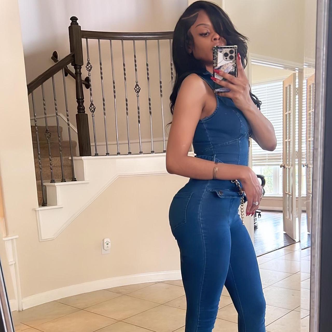 Deandra Denim Jumpsuit - Medium Wash FASHION NOVA... - Depop