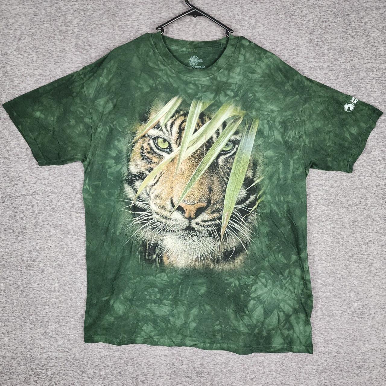 The Mountain Mens Shirt Size 2XL Green Tiger Graphic... | Depop