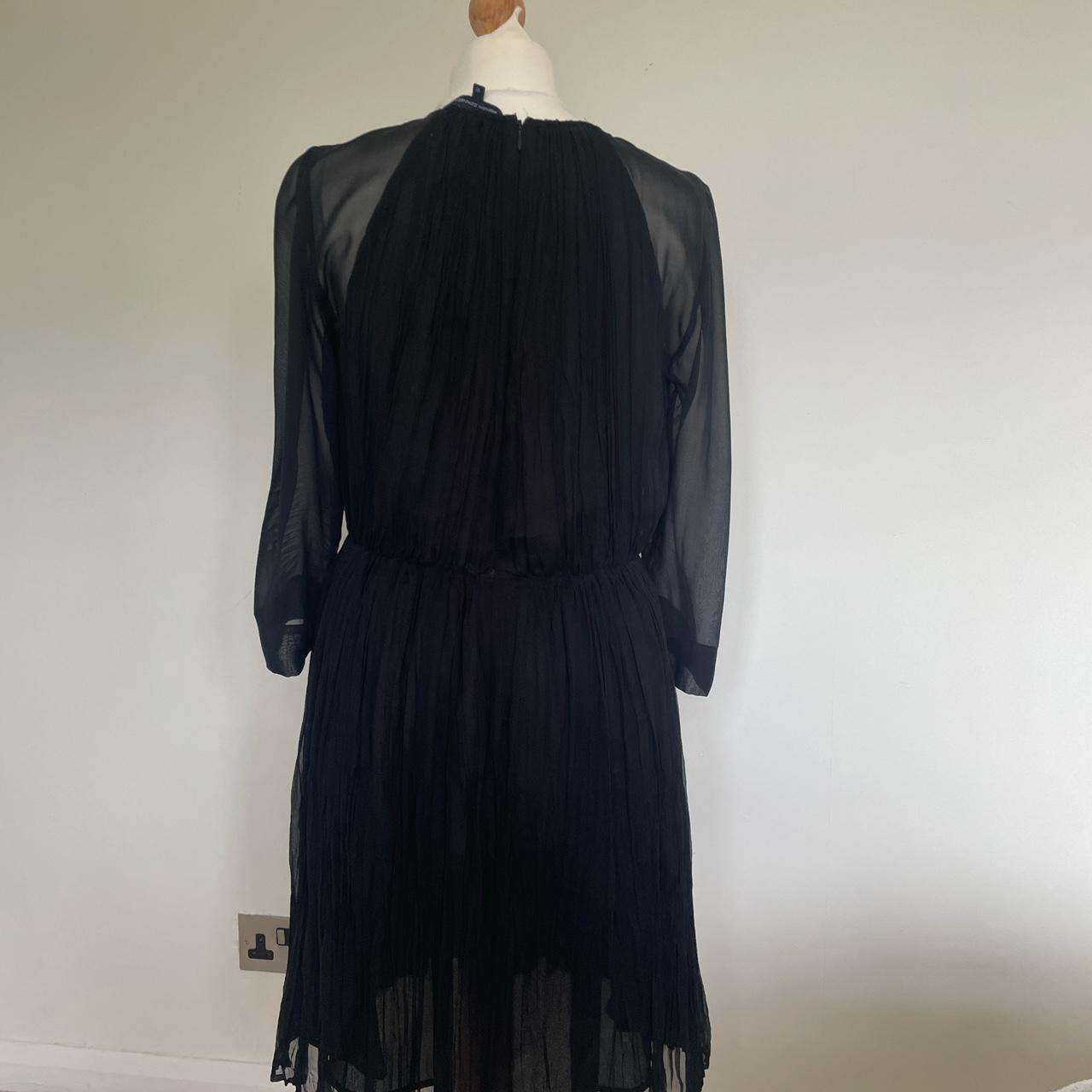 Black French Connection dress with sheer sleeves and... - Depop
