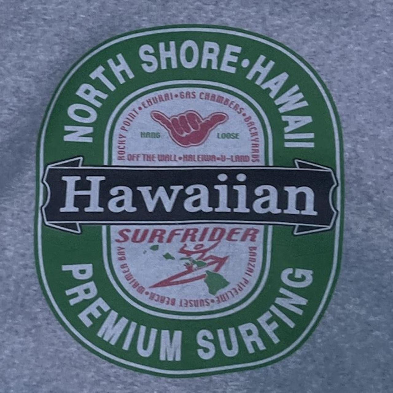 vintage hawaiian grey hoodie with a graphic on the... - Depop