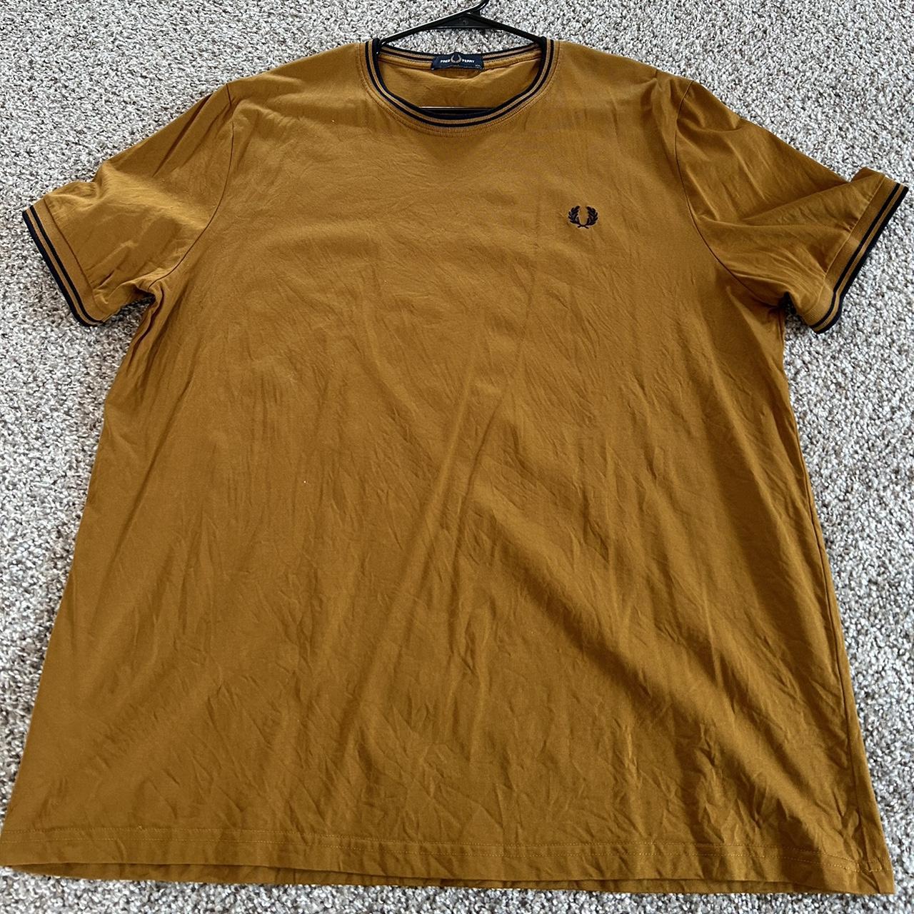 Men’s yellow Fred Perry t-shirt Size XXL - Depop