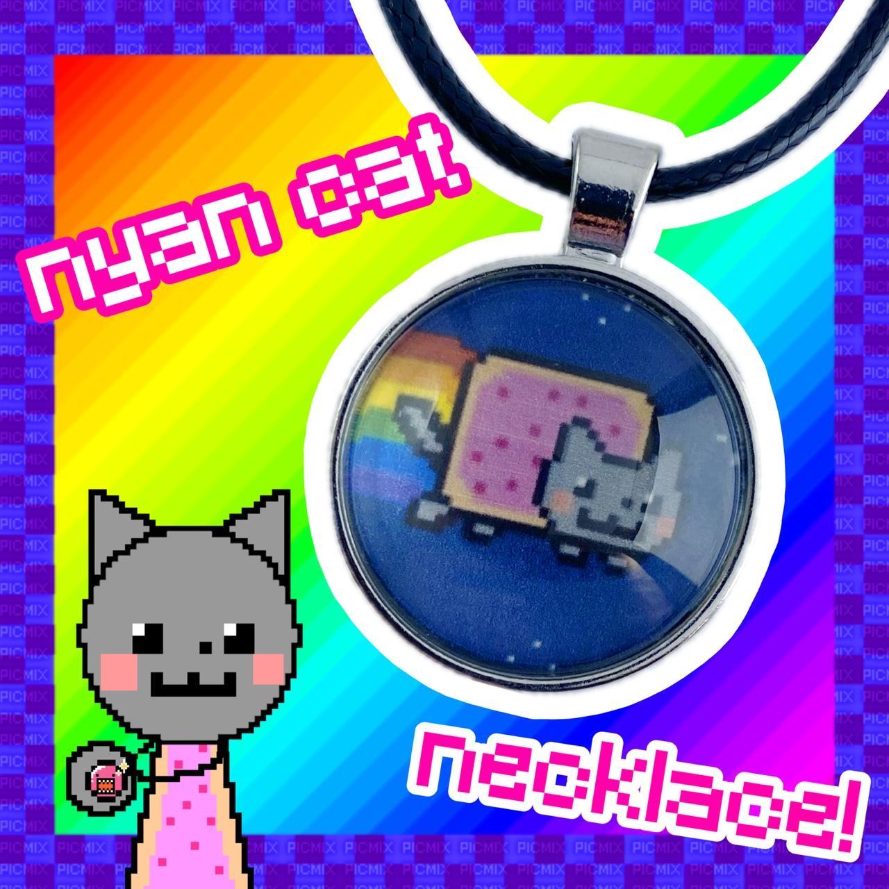 Handmade Nyan Cat Rainbow Pendant Necklace - length:... | Depop