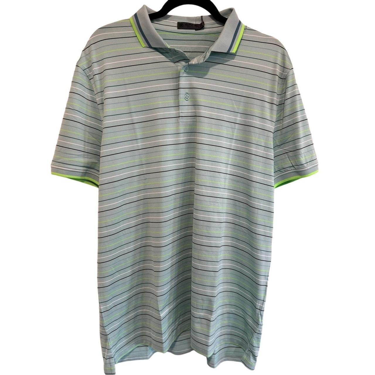G/FORE Multi Stripe Tech Pique Golf Polo Shirt... - Depop