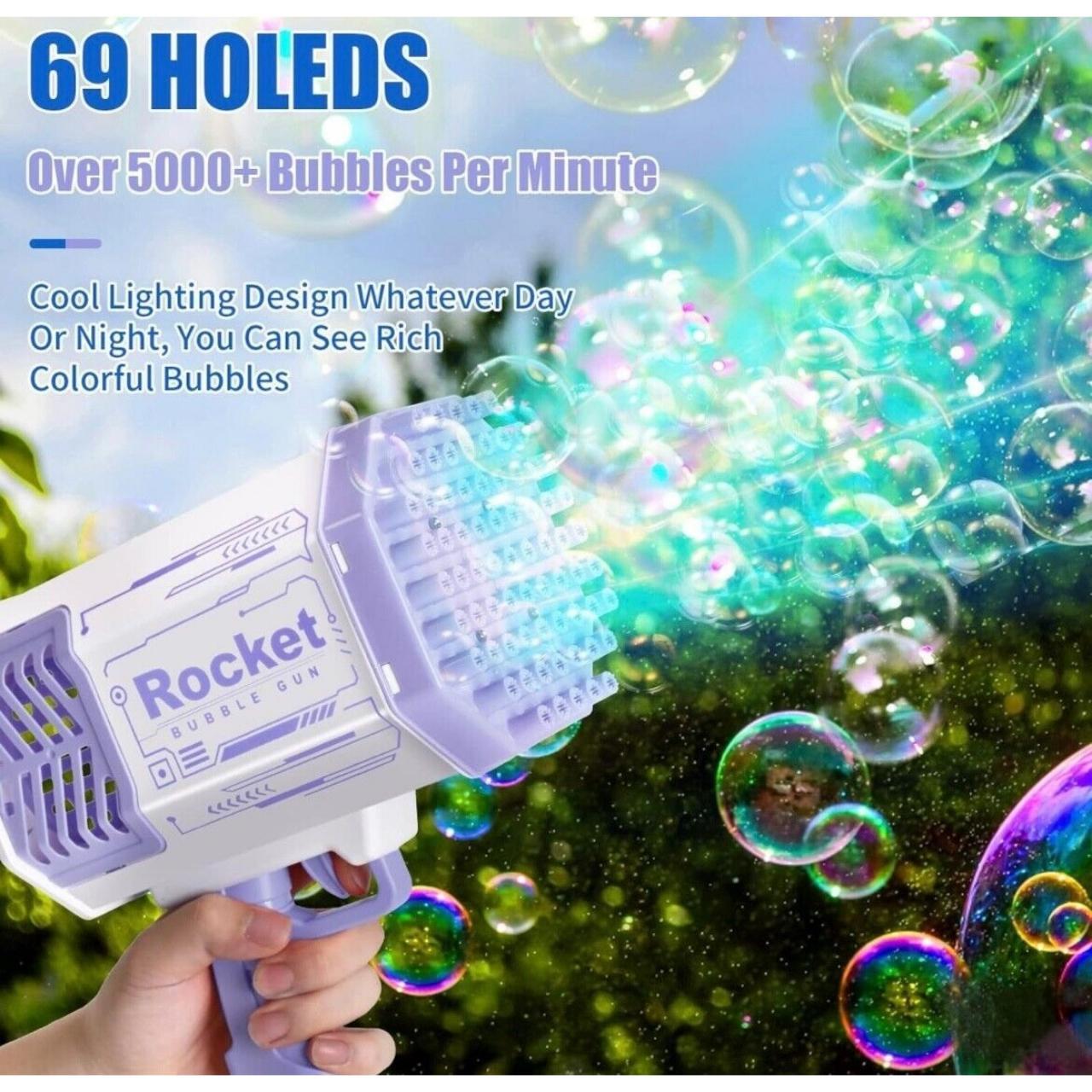 69 HOLES ROCKET BUBBLE GUN, SUMMER OUTDOOR TOY FOR... - Depop