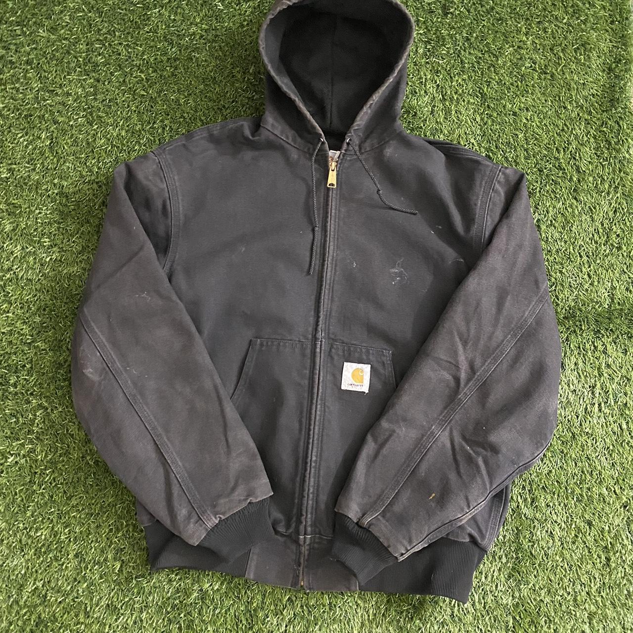Carhartt black canvas jacket Great condition Size... | Depop