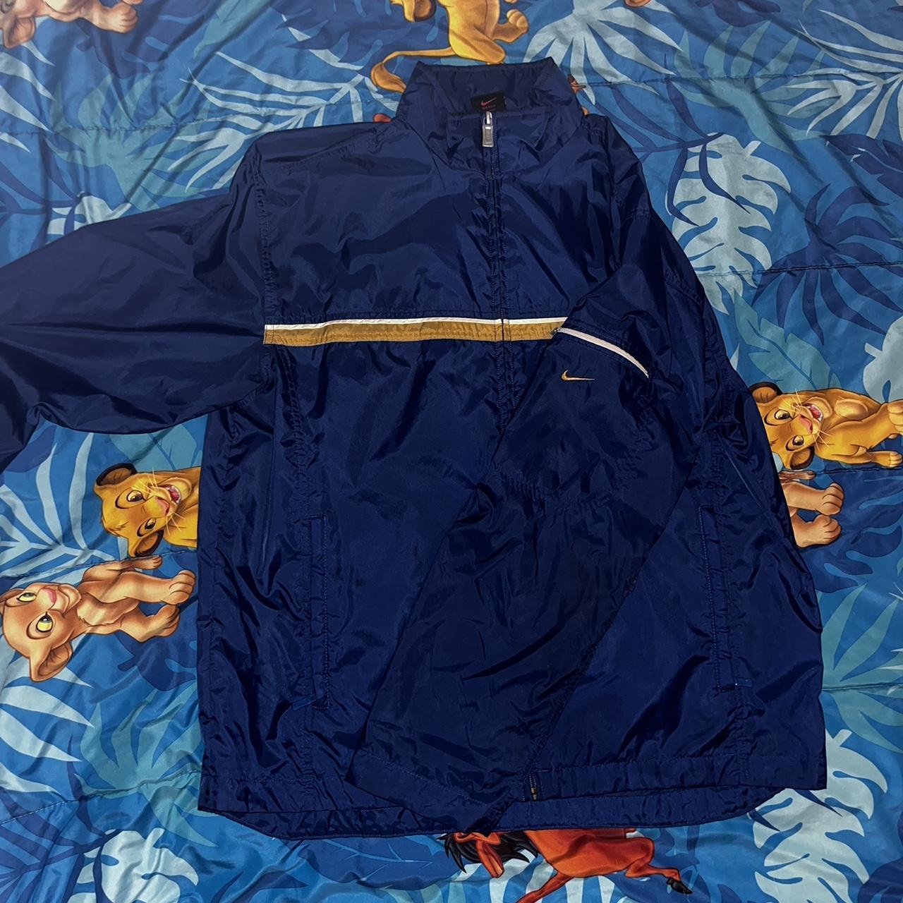 VINTAGE BLUE & GOLD NIKE WINDBREAKER KIDS SIZE L... - Depop
