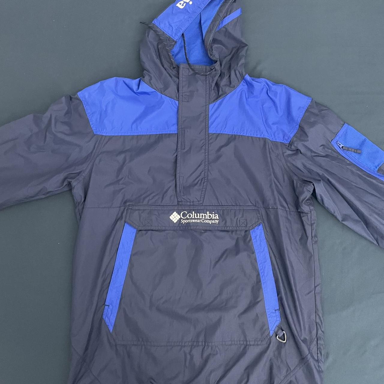 Columbia Half zip windbreaker with kangaroo pouch,... - Depop