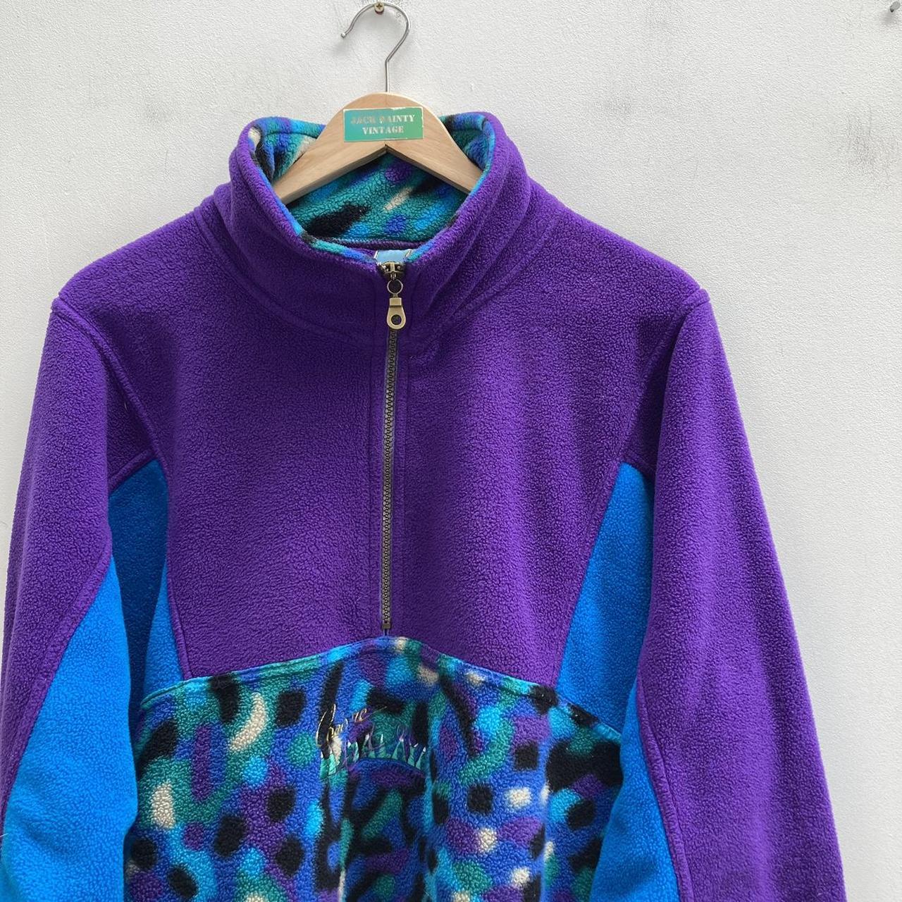 Vintage multicoloured crazy patterned fleece NO... - Depop