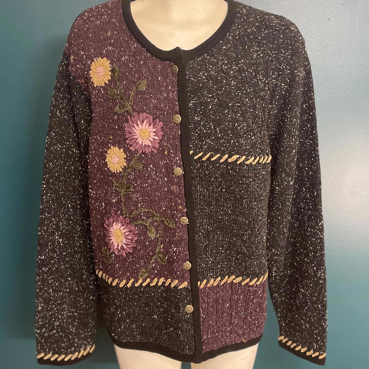 Intricately detailed and super soft knitted cardigan... - Depop