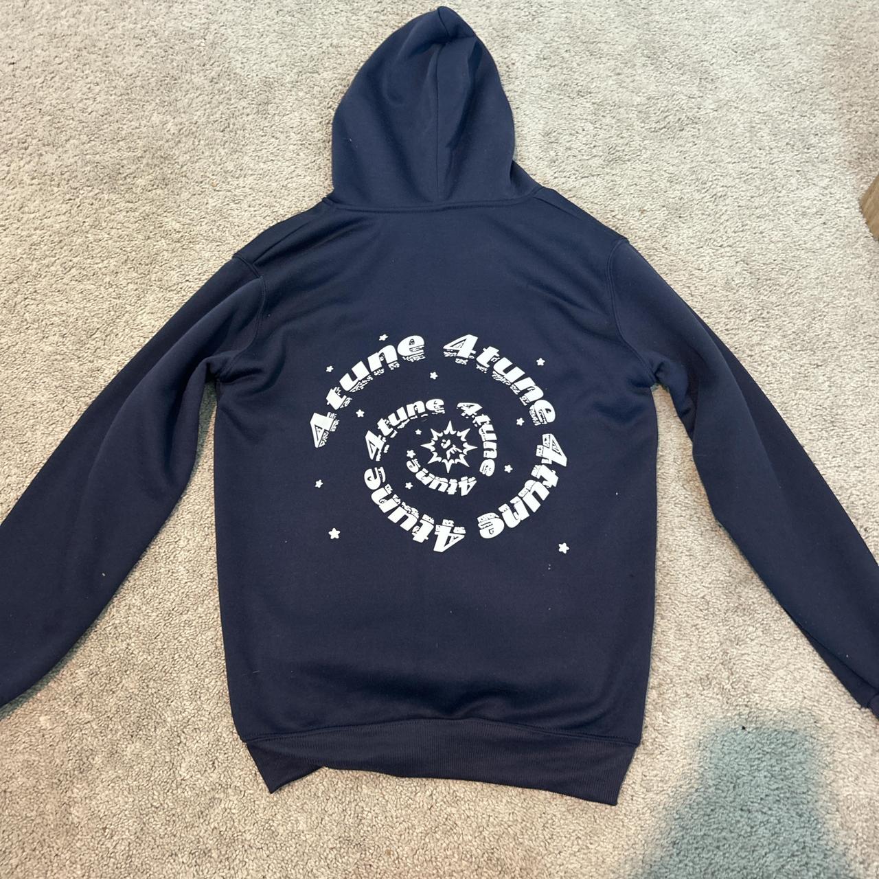 4Tune navy and white full zip up hoodie Men’s small ‼️ - Depop