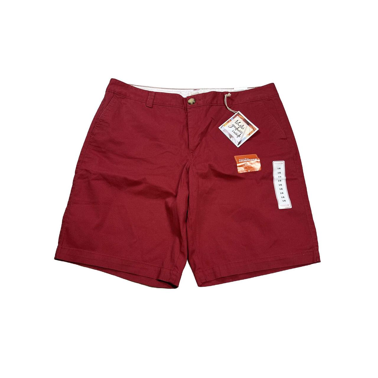 NEW Dockers Women's Red Truly Slimming Khaki Shorts... - Depop