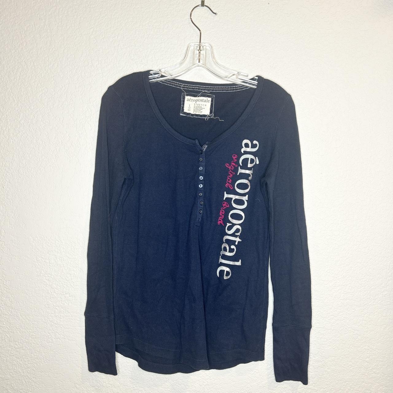 aeropostale navy blue Y2K early 2000s long sleeve... | Depop