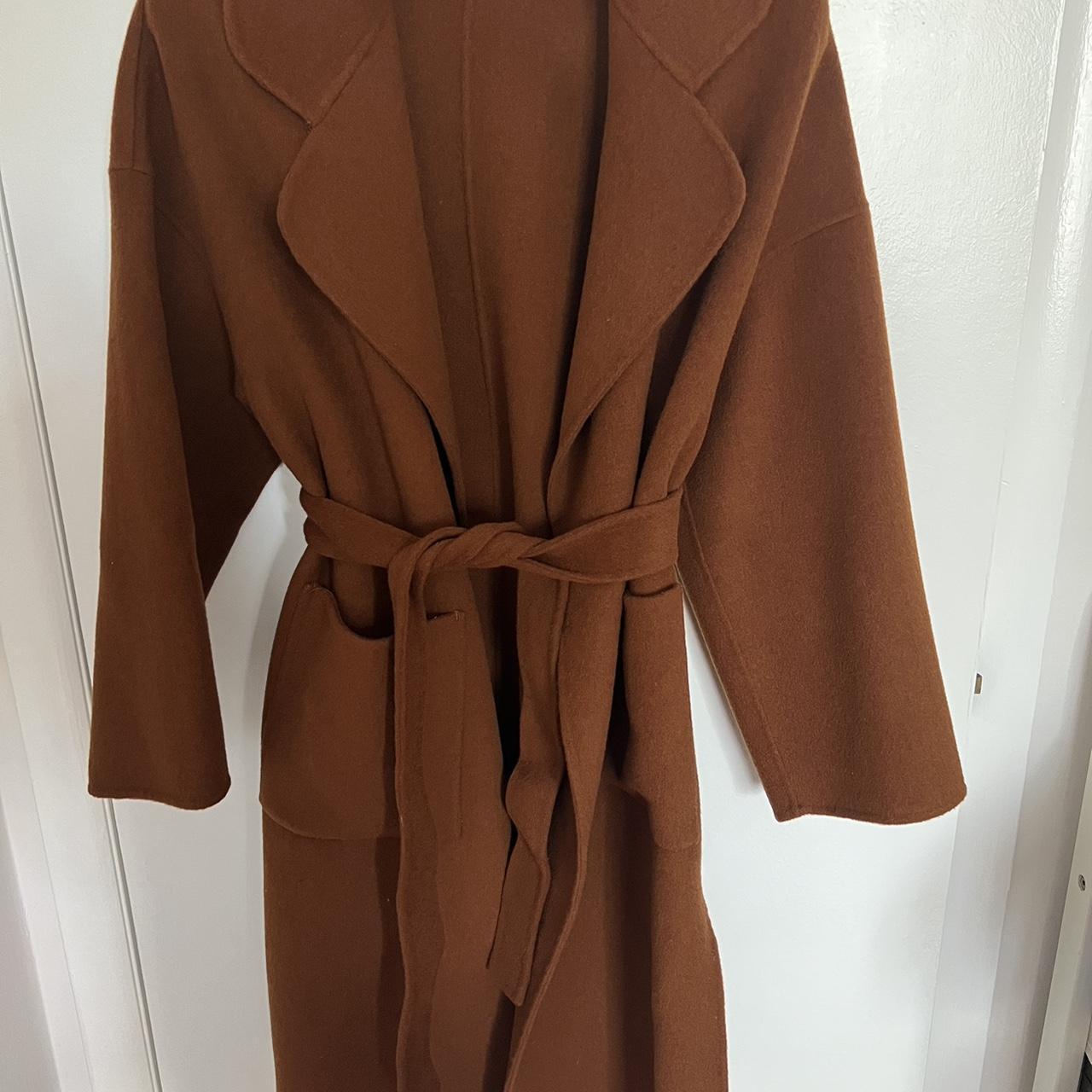 Vintage Wool/Cashmere robe coat Caramel color One size - Depop