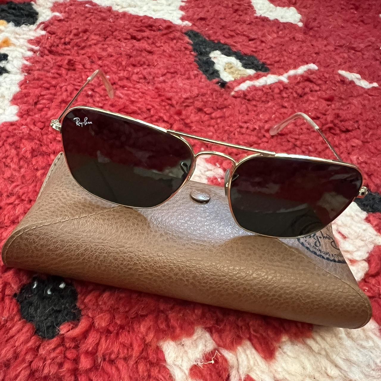 Square Ray-Ban Sunglasses with Double Bridge Frame... - Depop