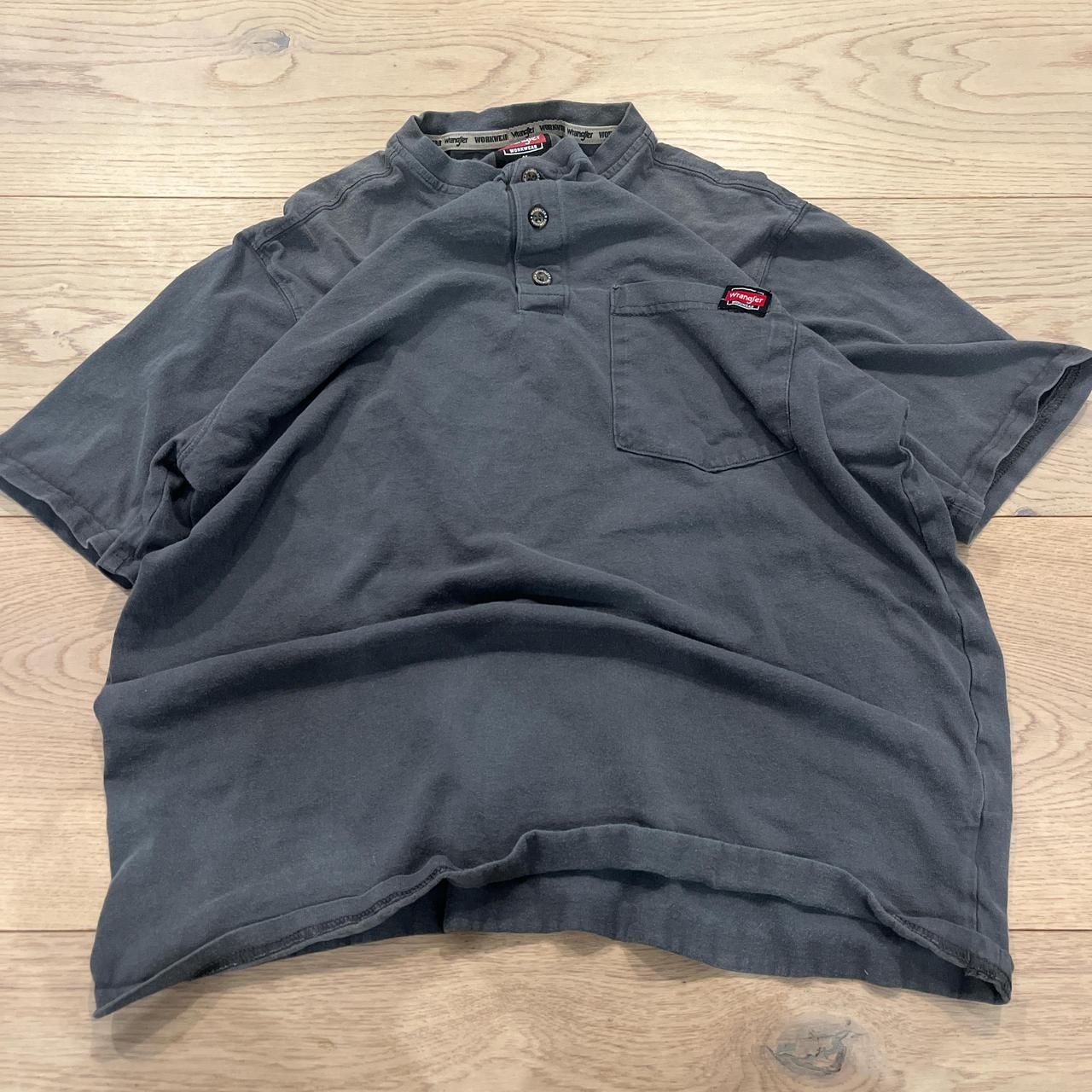 Wrangler 3 button t shirt heavy cotton #workwear... | Depop