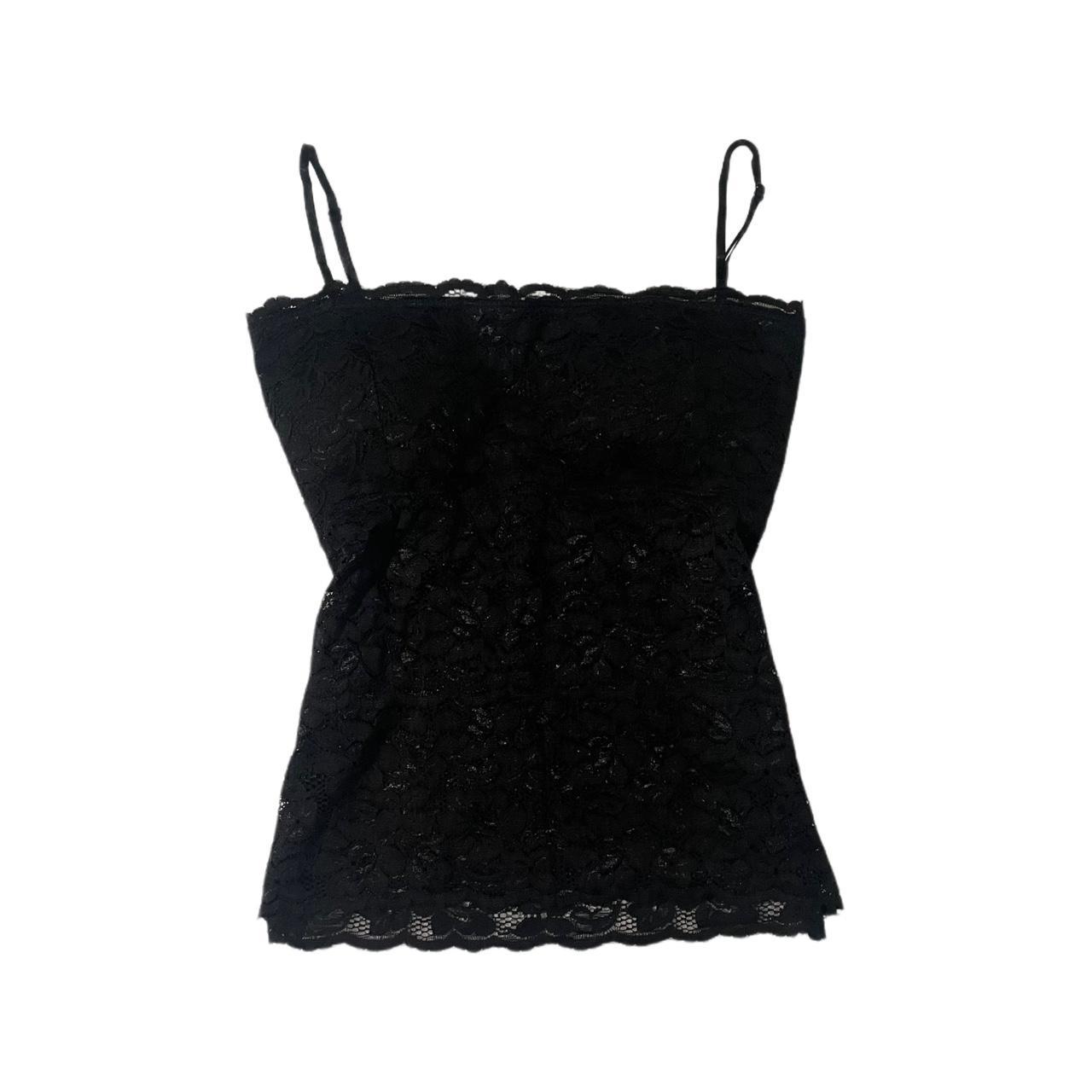 vintage early 2000s black lace tank top — ˗ˋ ꪆ୧ ˊ˗... - Depop