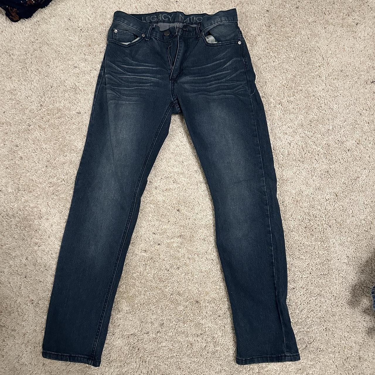Legacy Nation dark blue jeans. Worn very few times. - Depop