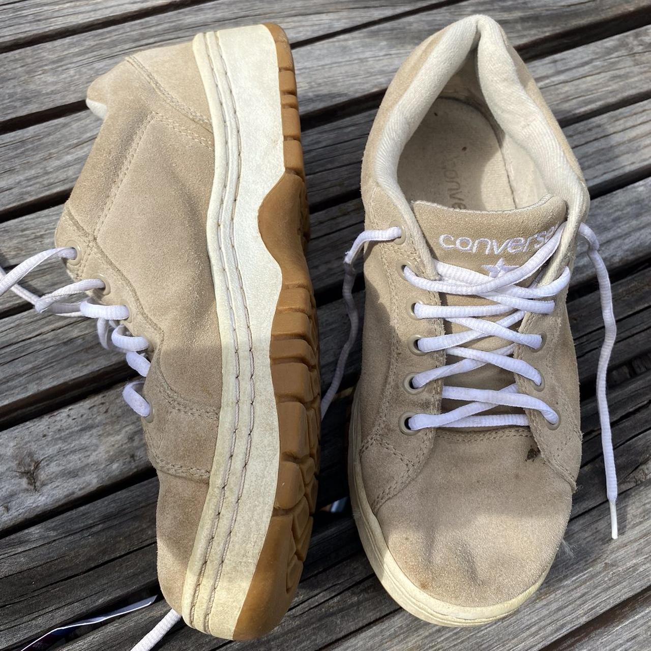 Converse tan / light brown streetwear shoes Size... - Depop