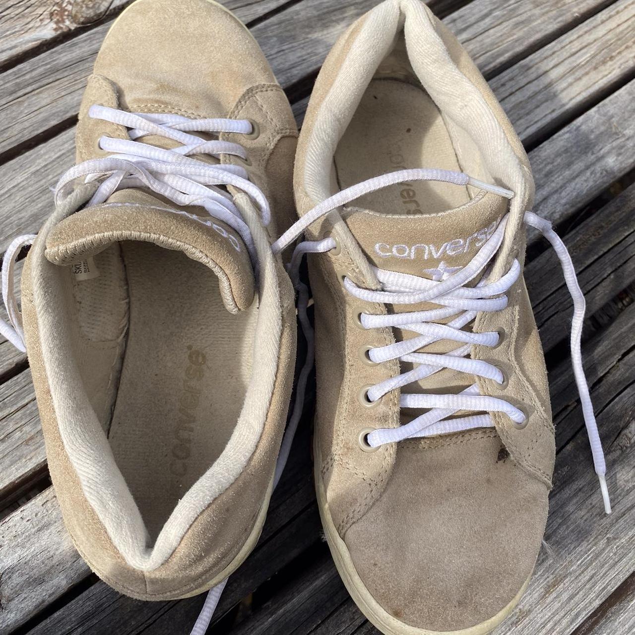 Converse tan / light brown streetwear shoes Size... - Depop