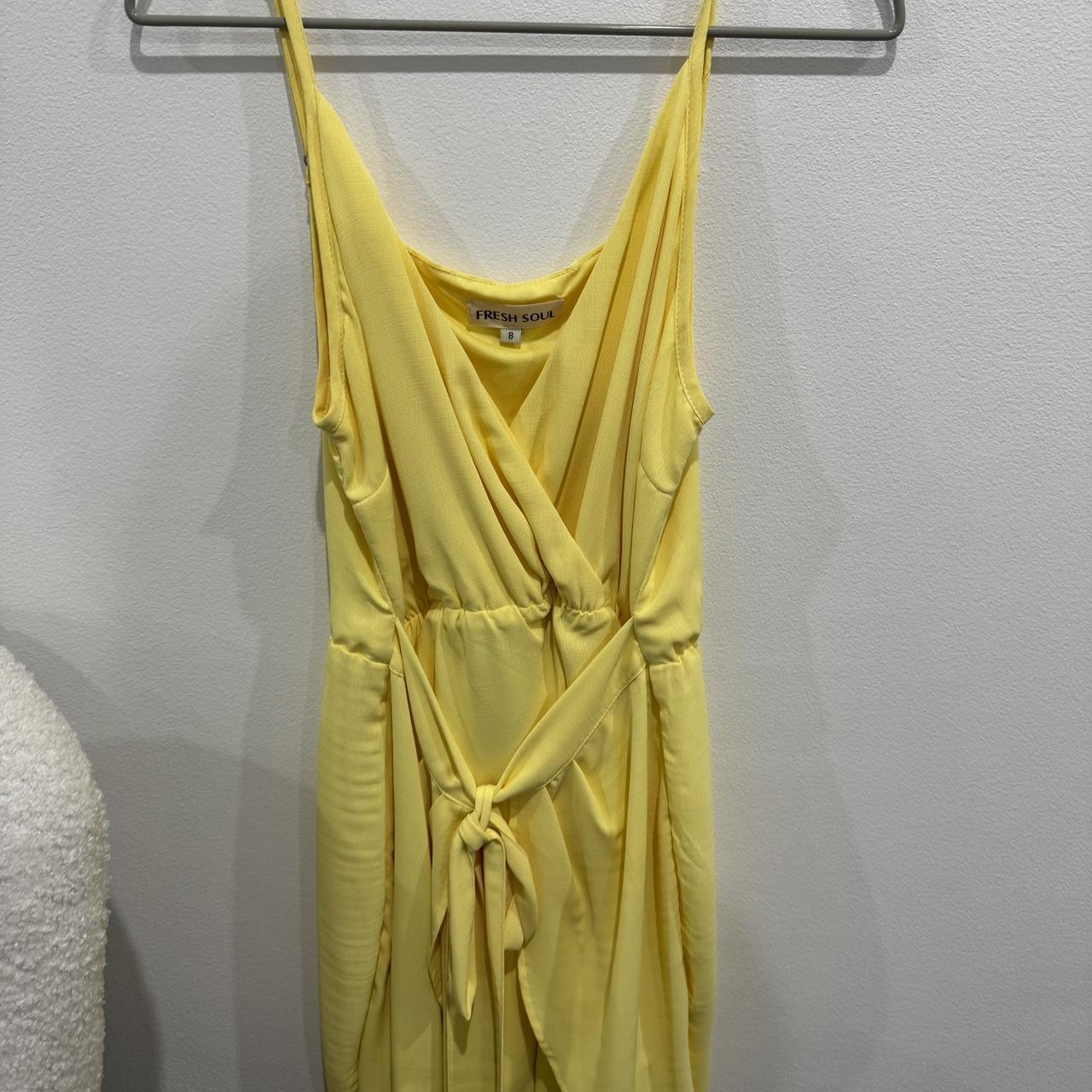 Yellow Wrap Dress Size 8 - Fresh Soul Great... - Depop