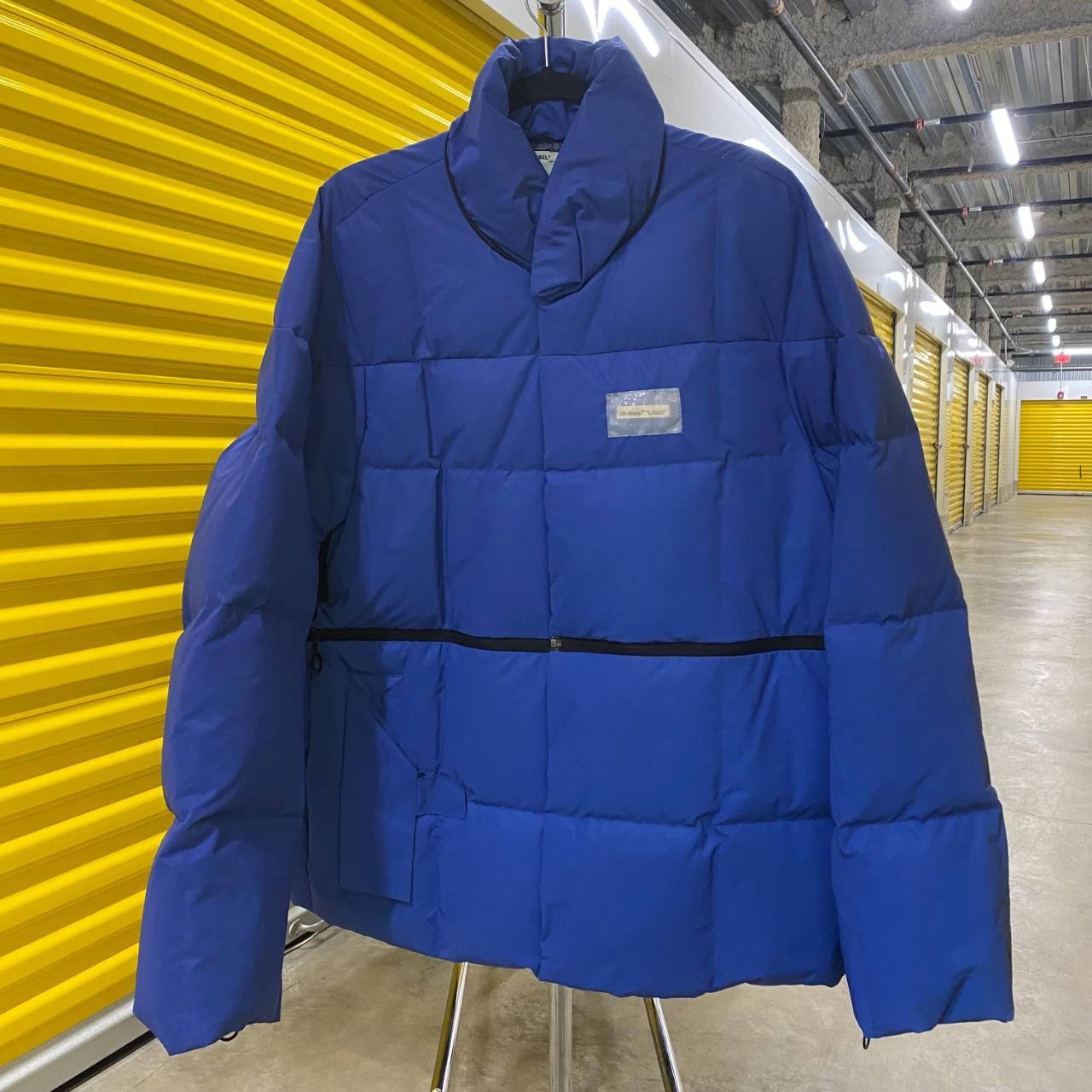 Off-white Virgil Abloh Reflective blue Puffer... - Depop