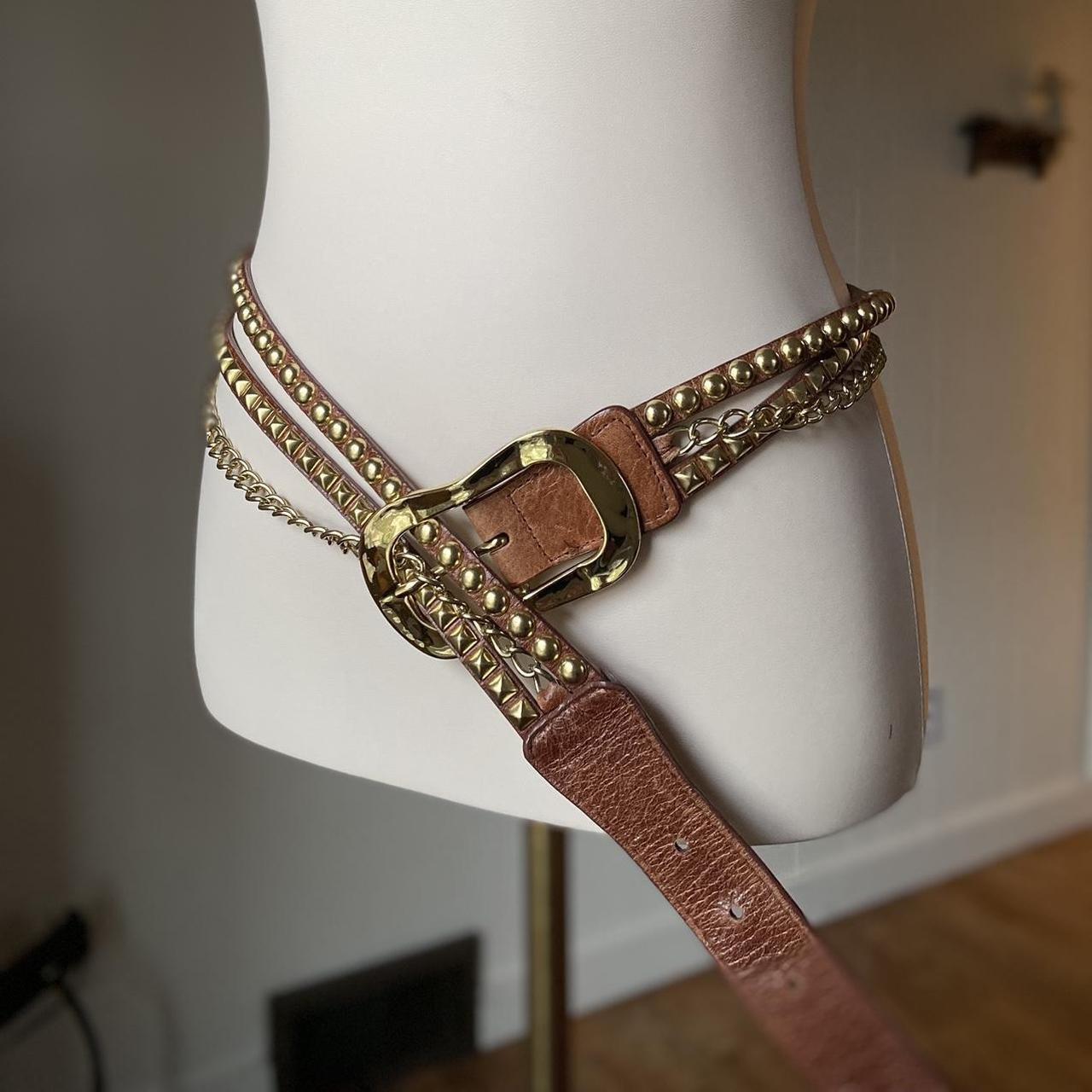 SZ XL Leatherock genuine leather triple strand belt,... - Depop