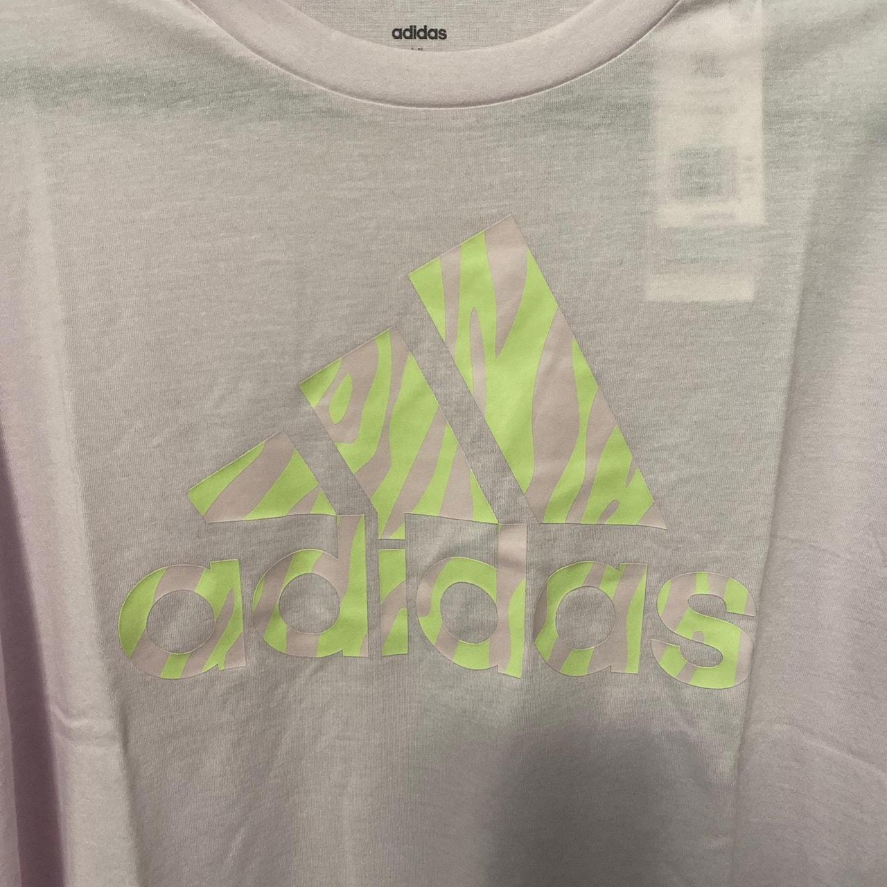 Adidas Women's Pink Tiger Print AEROREADY Cropped... - Depop