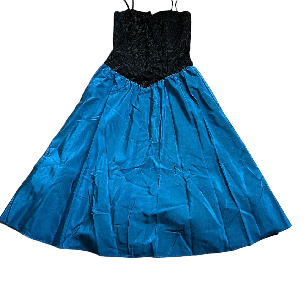 INGRID SHAW: Blue and black dress with sweet heart... | Depop