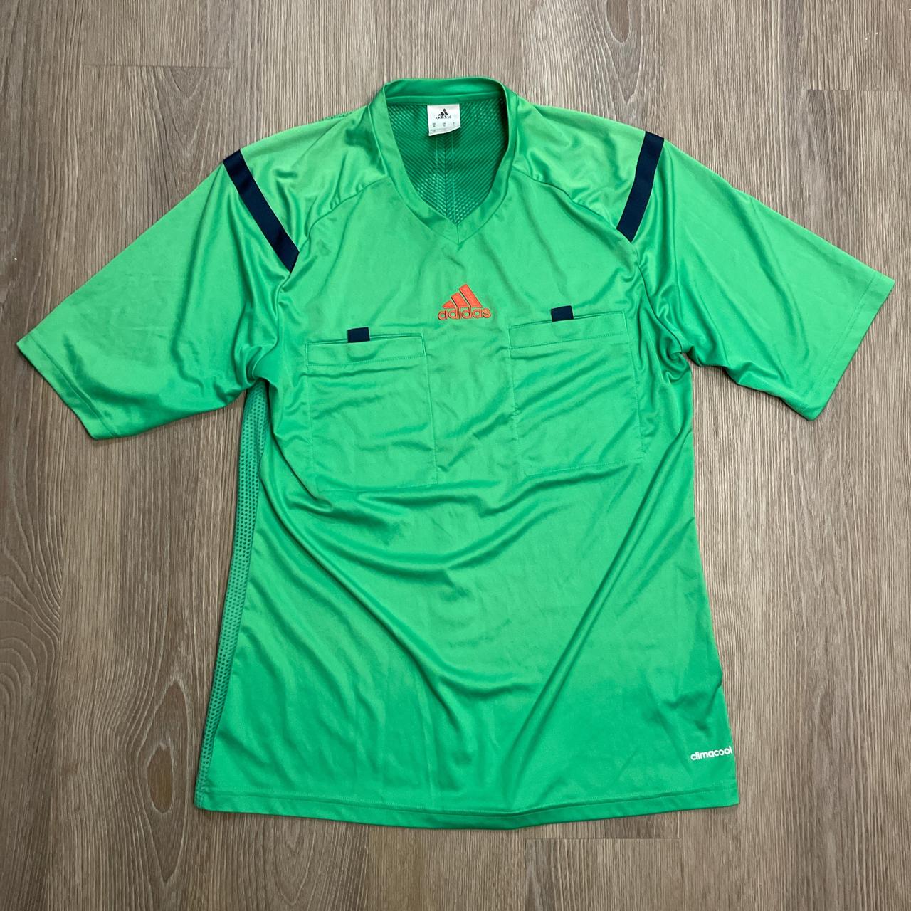 Adidas green referee jersey Medium - Depop