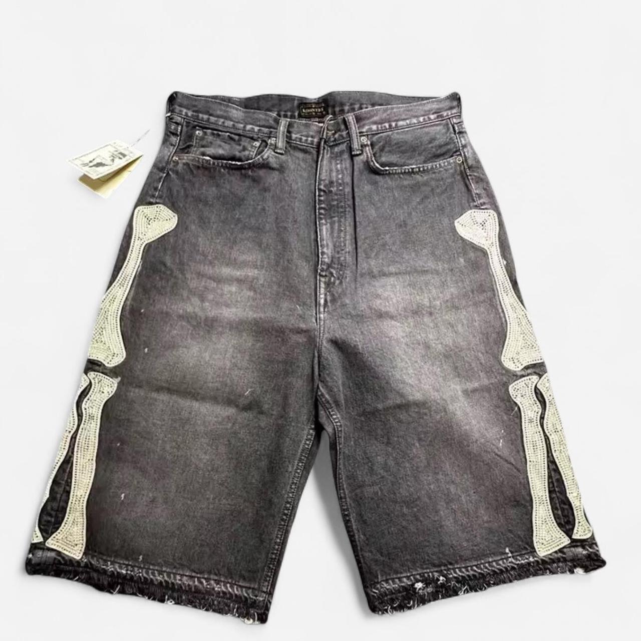Skeleton denim jorts Baggy fit size large #baggy... | Depop