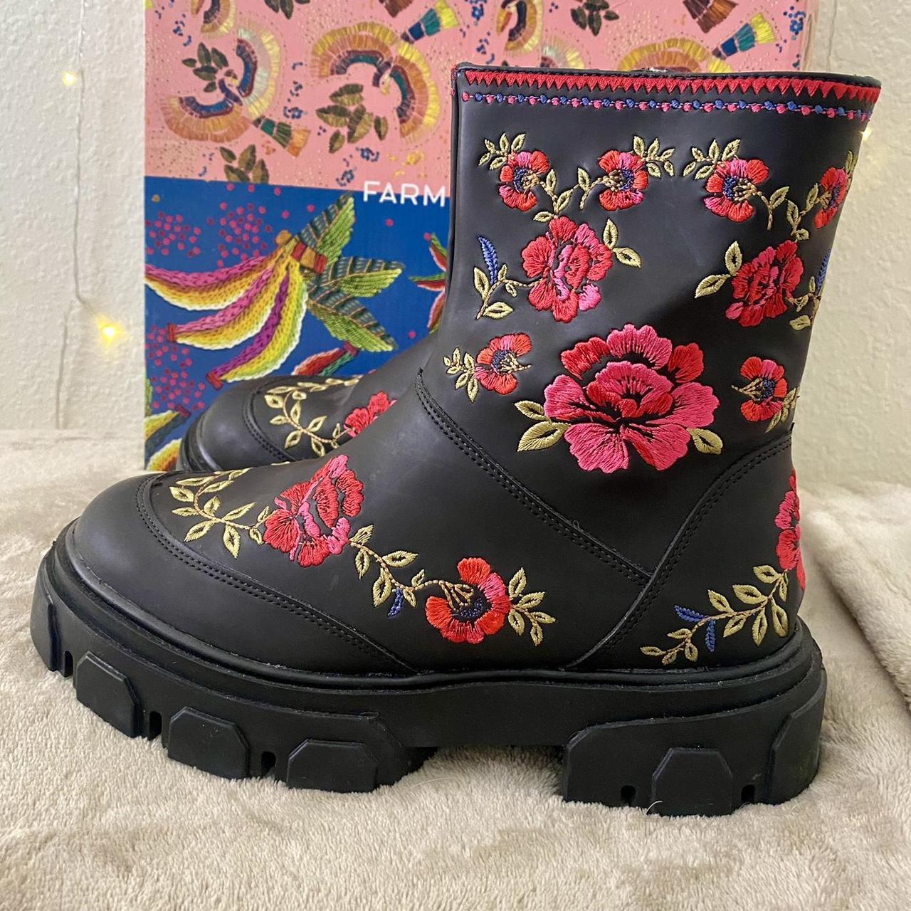 Farm Rio Black Boho Midi Boots. US Women’s SZ 8/EU... - Depop