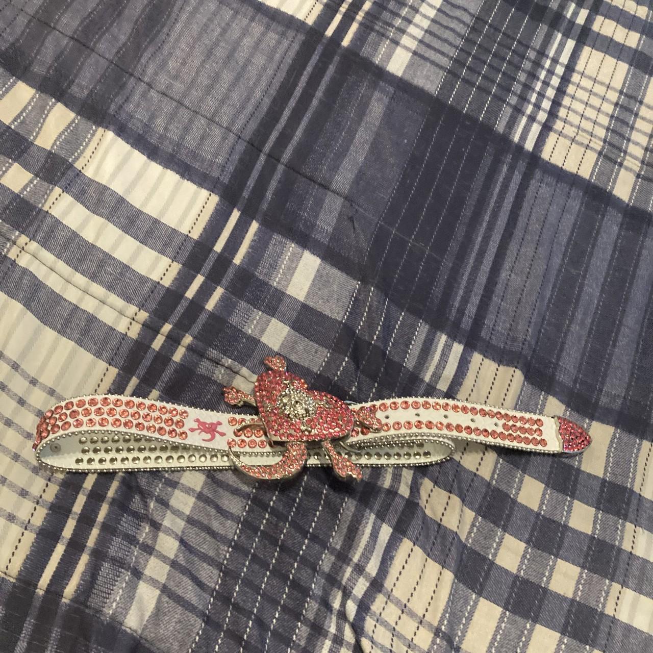 eternal artwear soul crusher pink rhinestone belt - Depop