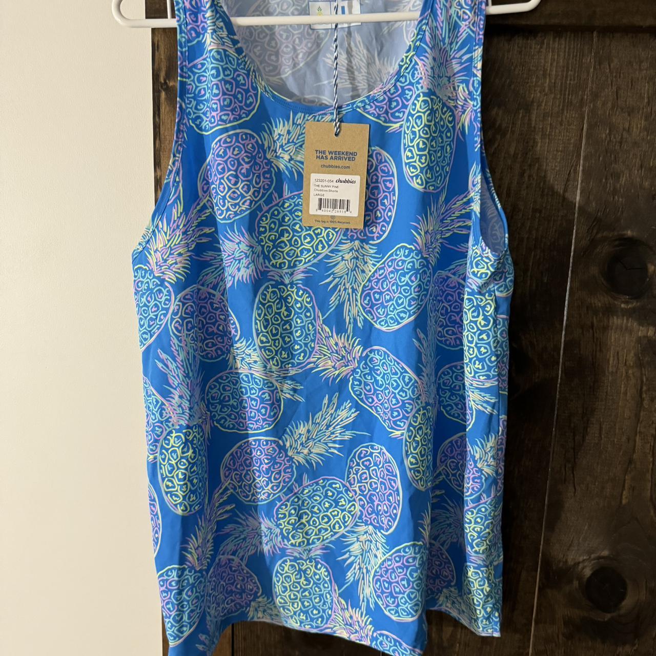 Chubbies New Blue pineapple tank top #summer #chubbies | Depop