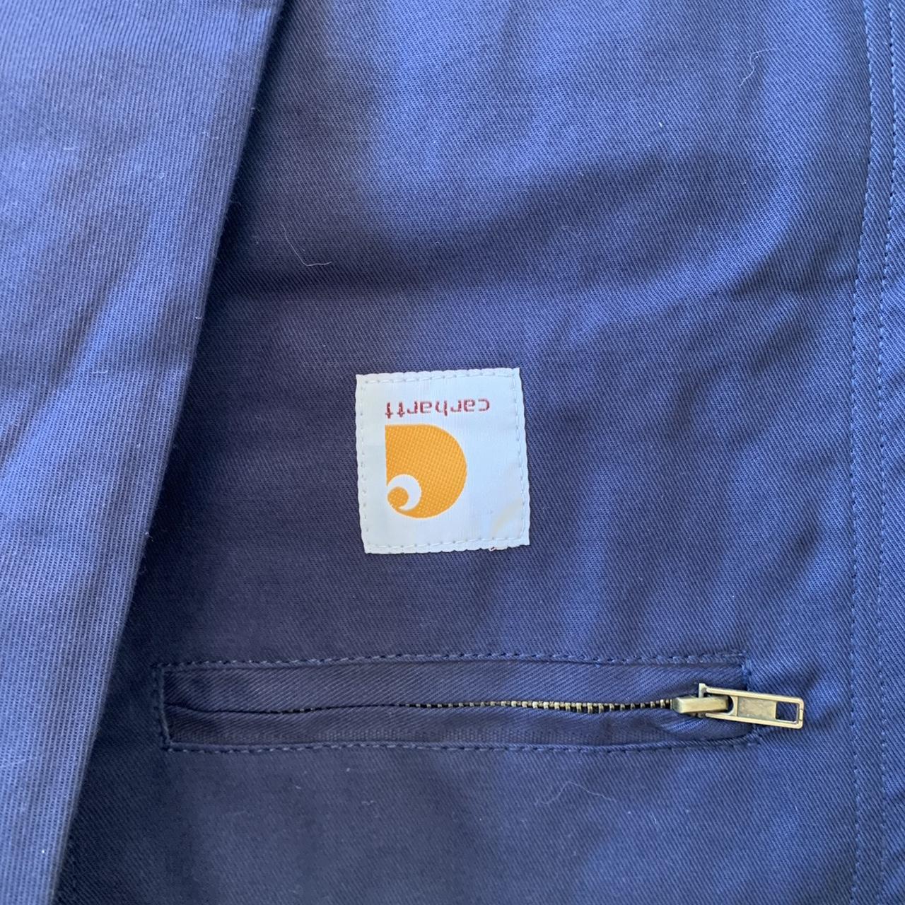 Blue Carhartt Navy REWORKED jacket medium #Carhartt - Depop