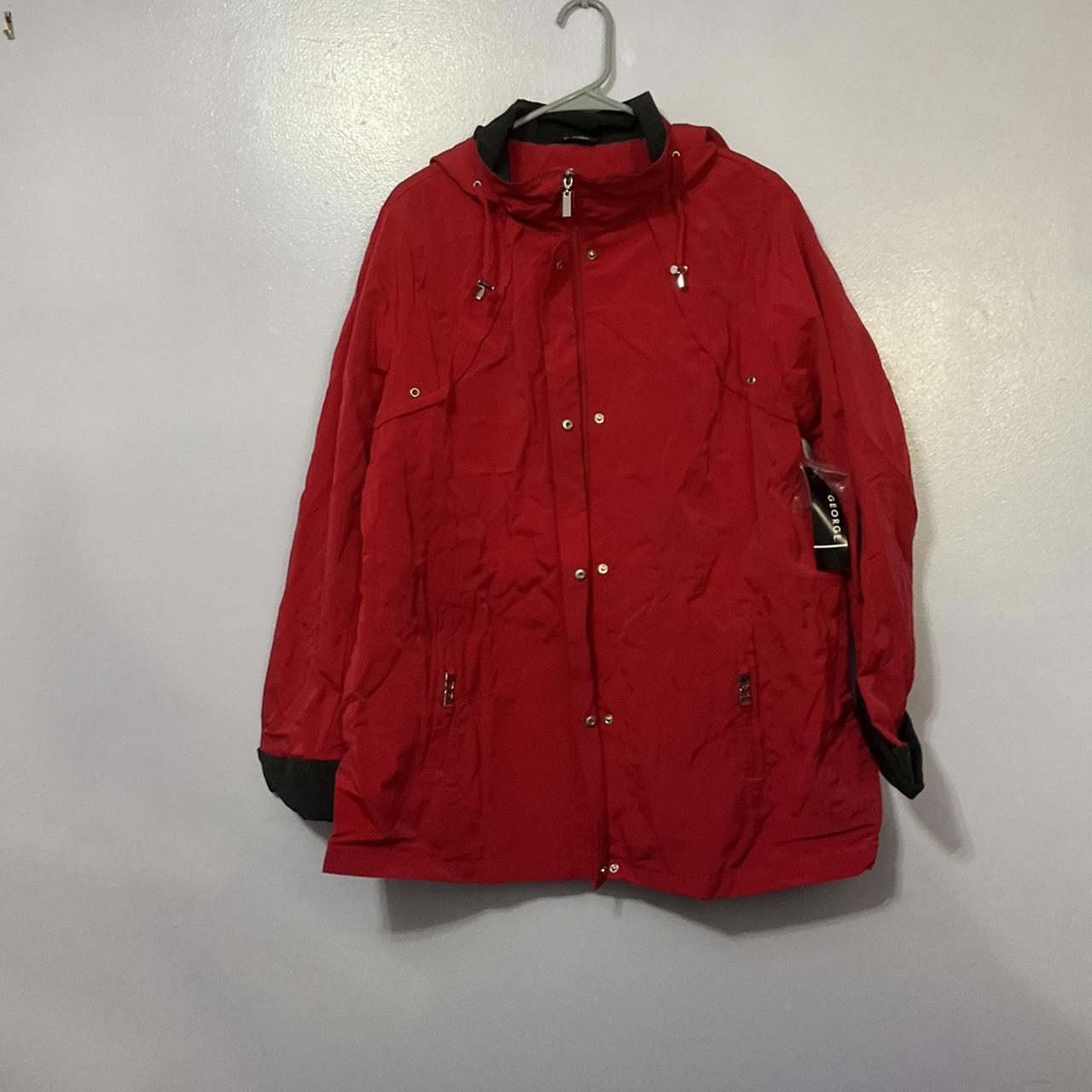 George Women's Red and Black Coat | Depop