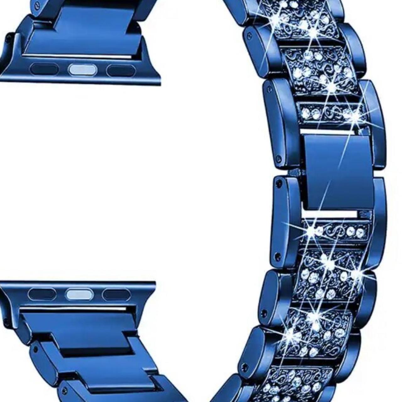 Blue rhinestone Apple Watch easy to install fit size... - Depop