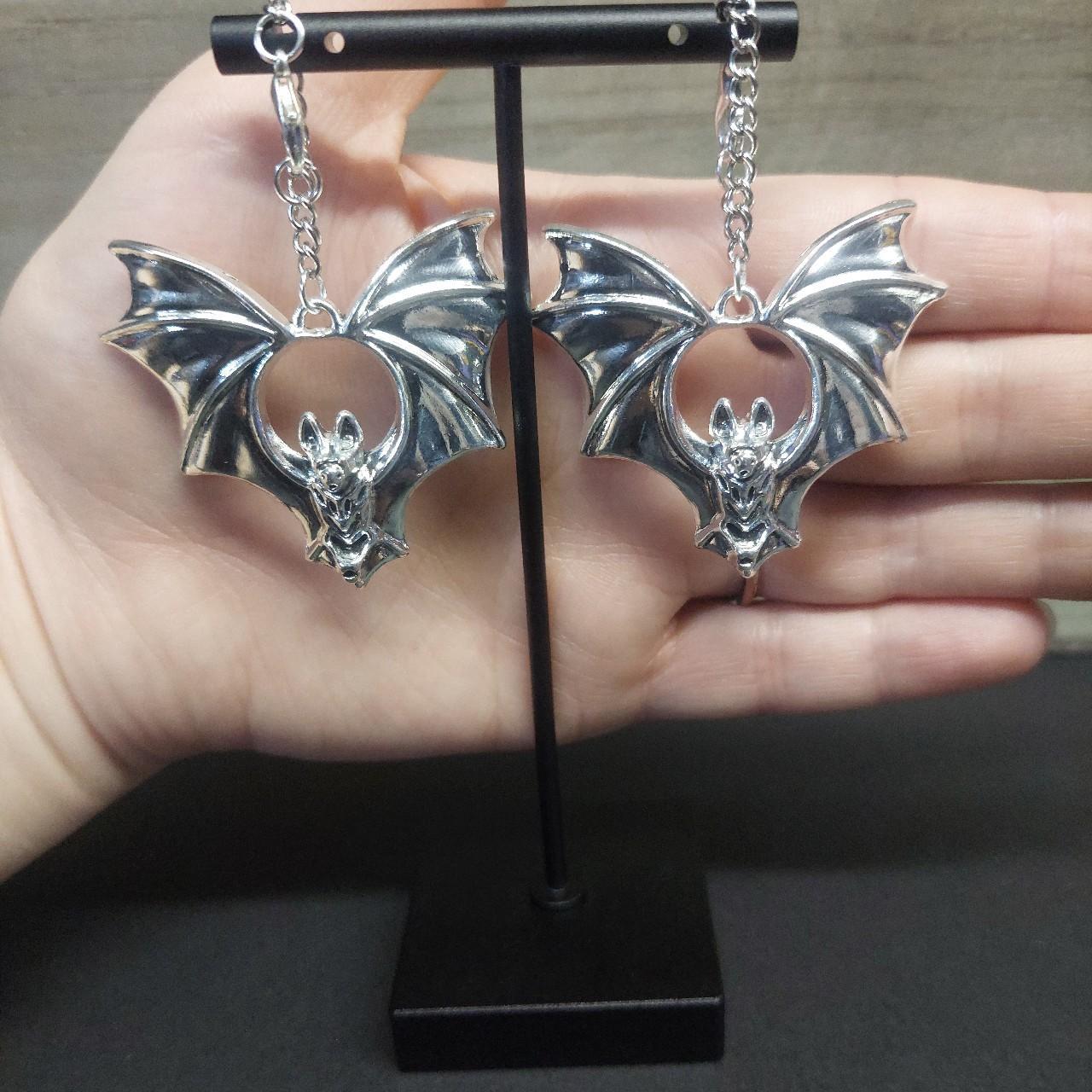 Bat ear hangers for stretched lobes to be worn... - Depop