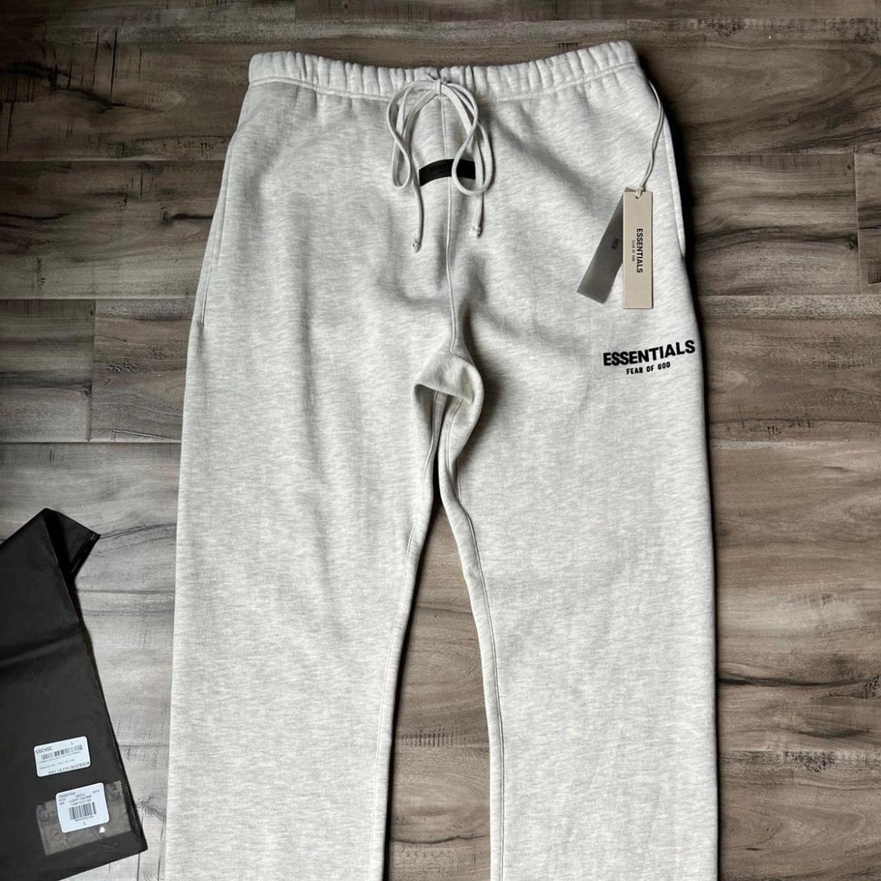 Fear of god fog essentials light oatmeal grey... - Depop