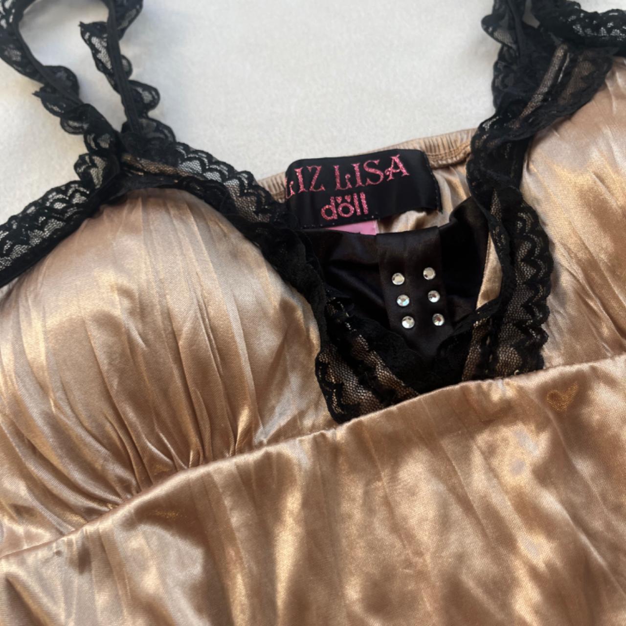 liz lisa gold cami ♡ * rare vintage cami with lace... | Depop