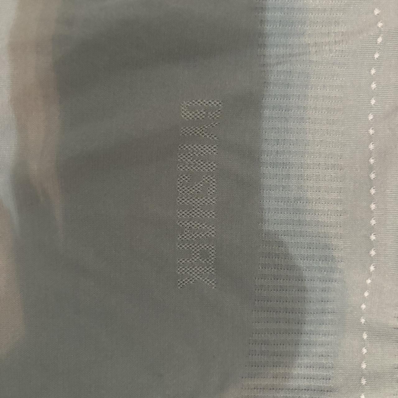 Gray long sleeve cropped gym shark tee with draw... | Depop