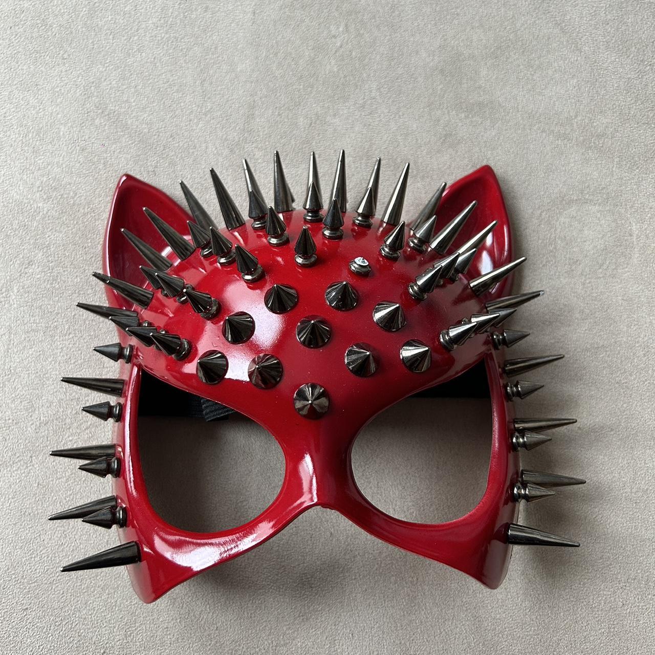 Red cat mask with spikes - Depop