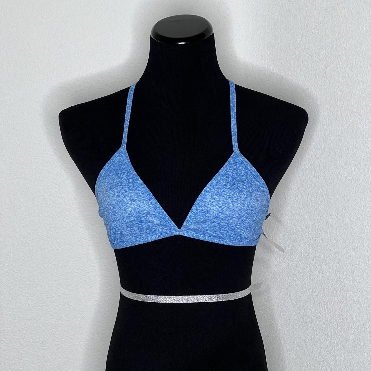 Jolyn Bikini Top Triangle Blue Large New With... - Depop