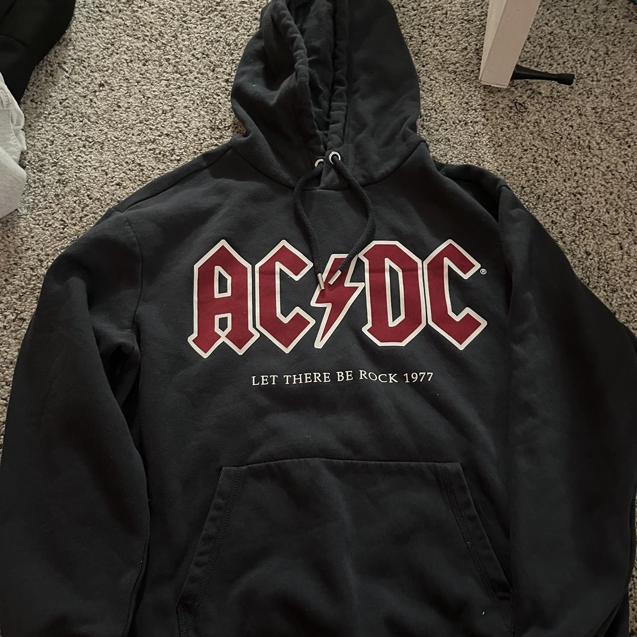 dark grey AC/DC h&m hoodie. - Depop