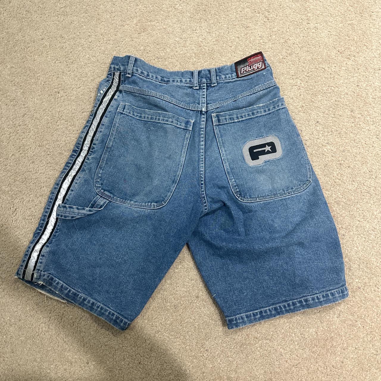 PLUGG JORTS with reflective side strips #y2k #jnco... | Depop