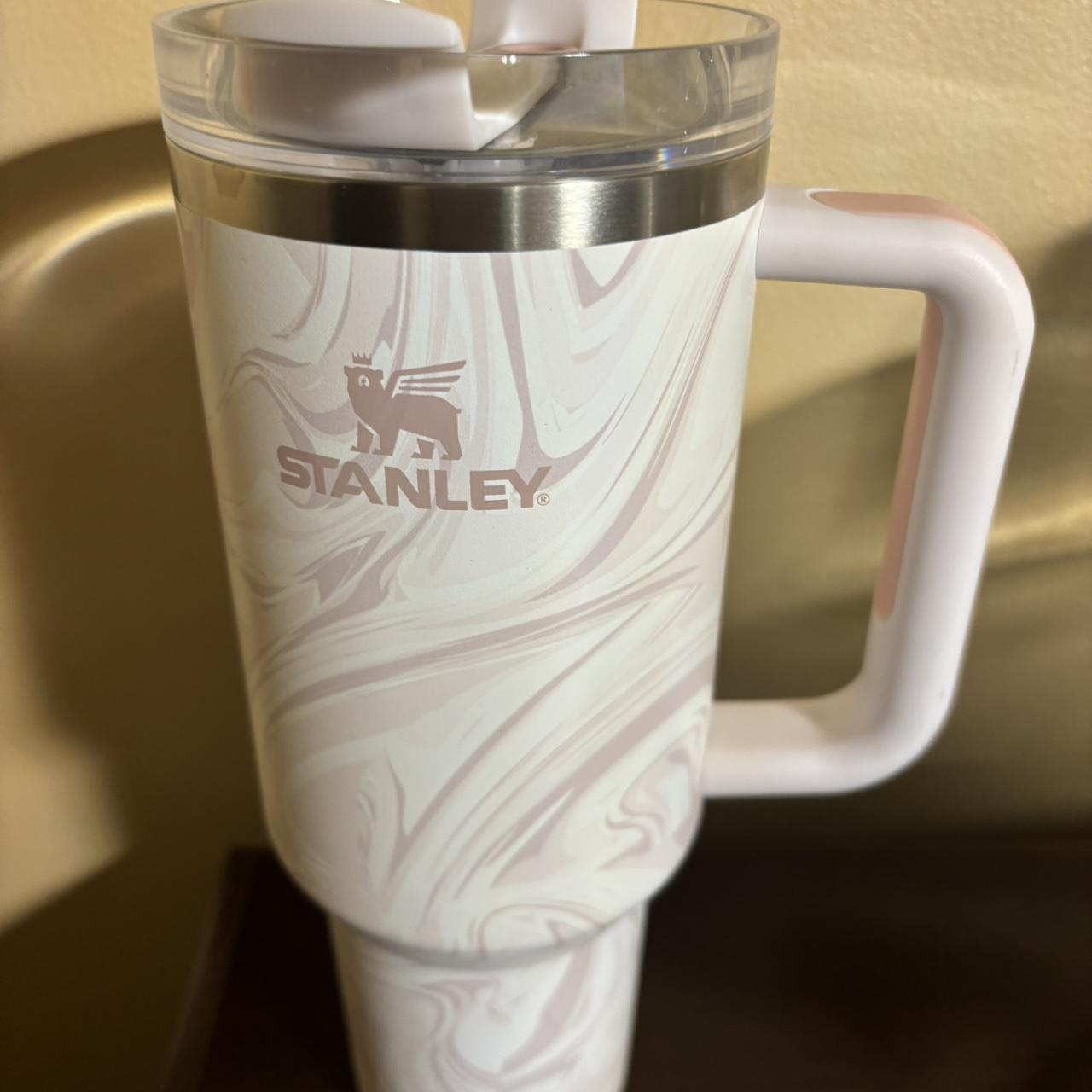 Pink swirl Stanley cup! I’ve used it twice probably... - Depop